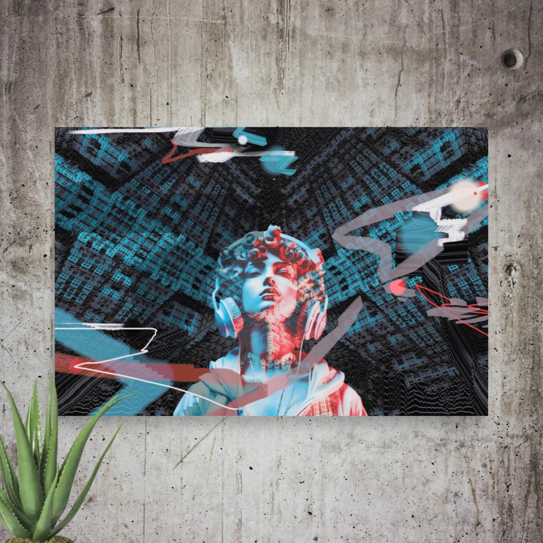 Gaming Goddess Poster, Antique Hacker Aesthetic Art Print, Cyberpunk ...