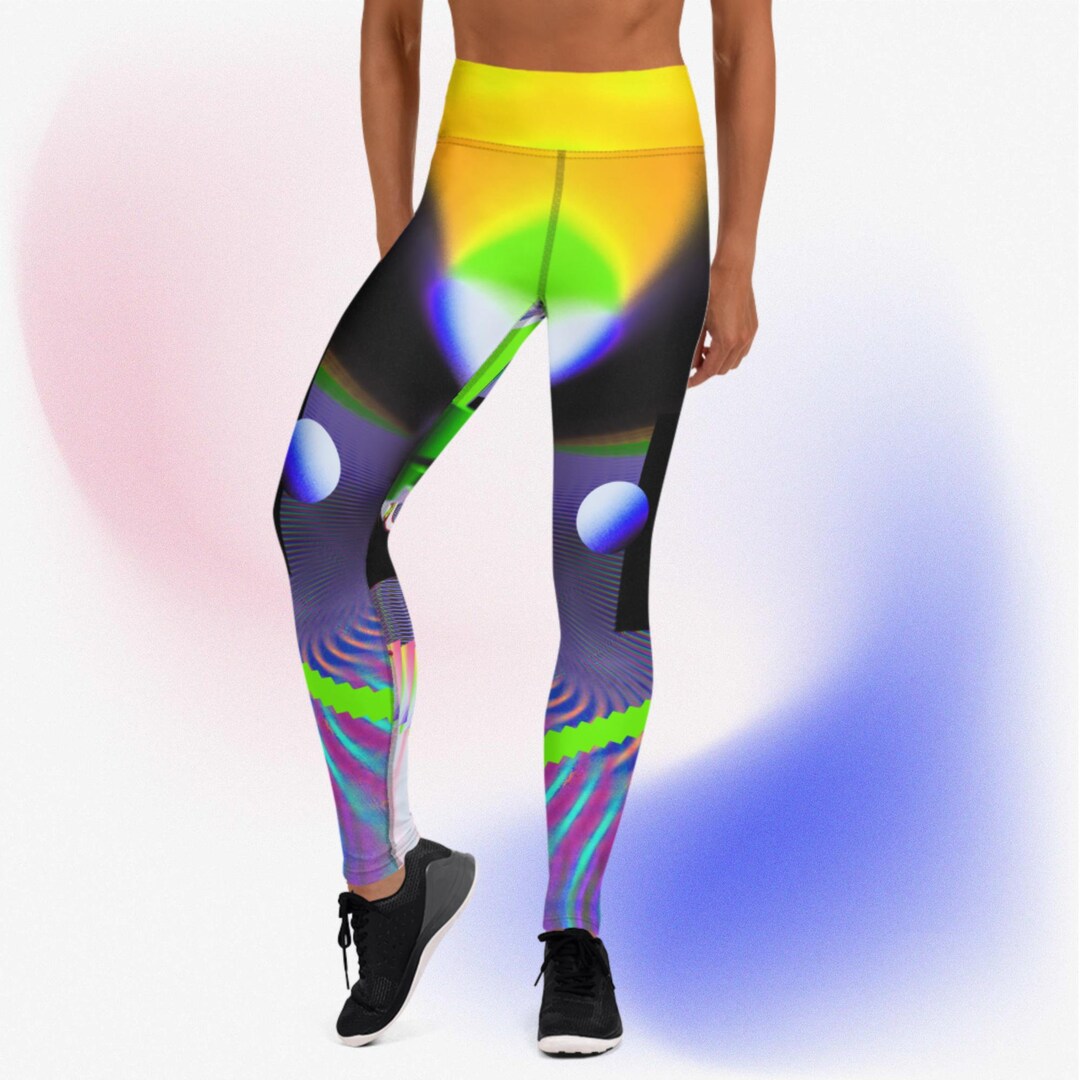 Cyberpunk High Waist Leggings Psychedelic All Over Printed Leggings ...