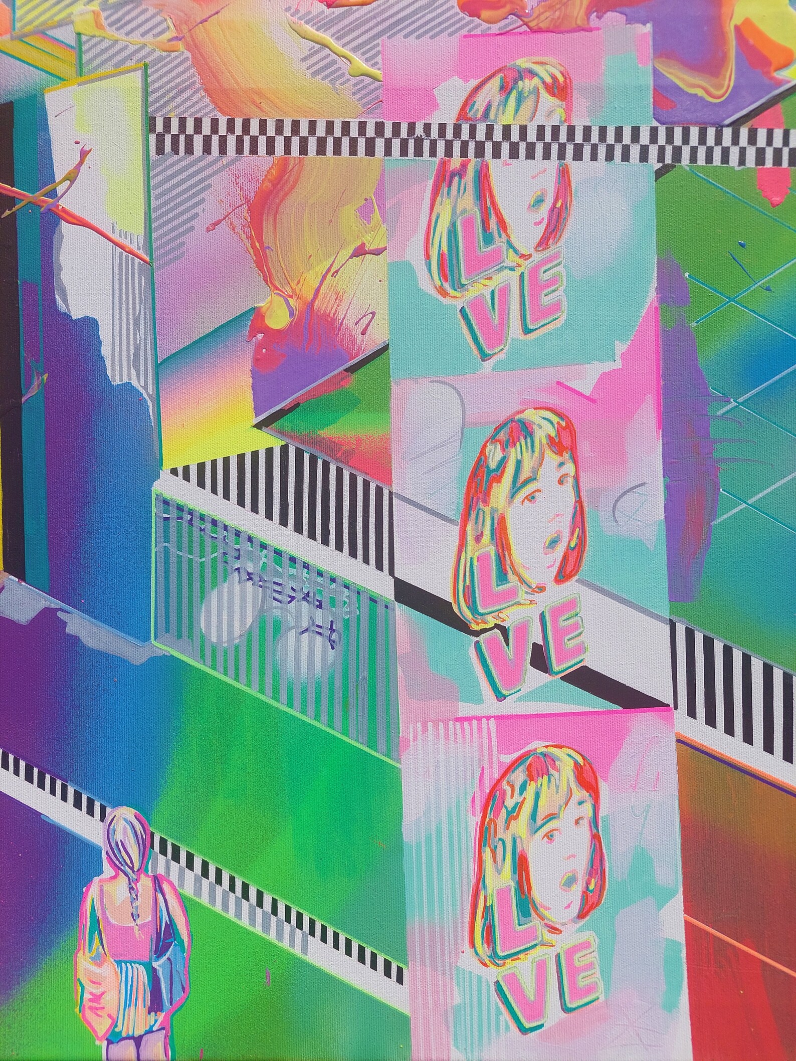 Large Steet Art Painting - Graffiti Wall Art - Retrowave Wall Decor - Etsy