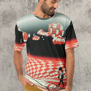 Retro Futuristic Shirt Arcade Gamer Tshirt Printed Funky AOP Tee ...