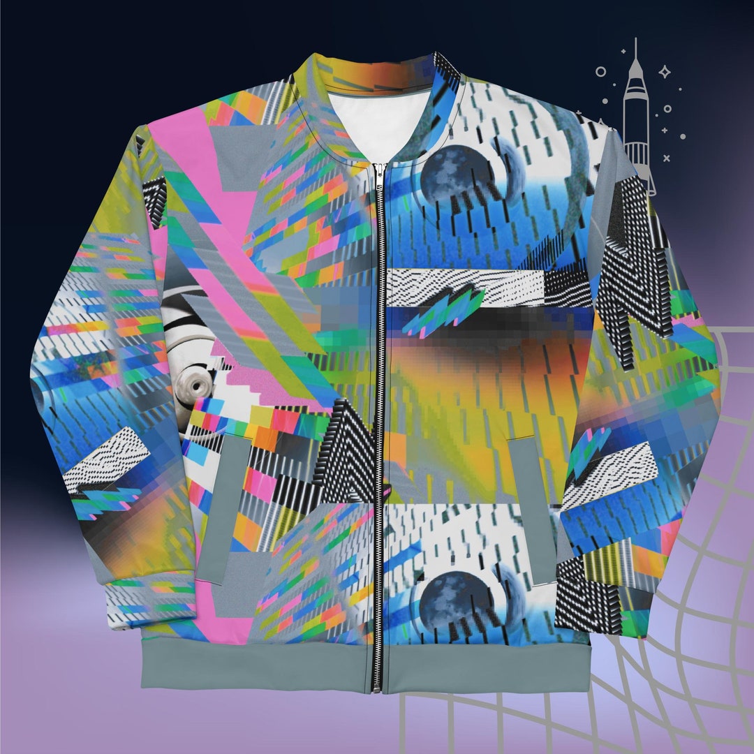 Colorful Vaporwave Jacket Space Lover Gift, Light Streetwear Bomber ...