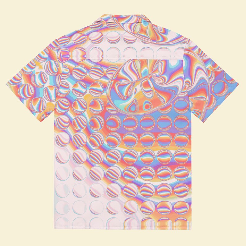 Frutiger Aero Button-up Shirt, Acid Rainbow 360 Psychedelic Top, Retro ...