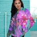 Retro Pixel Art Bomber Jacket Neon Printed Rave Jacket Urban Streetwear ...