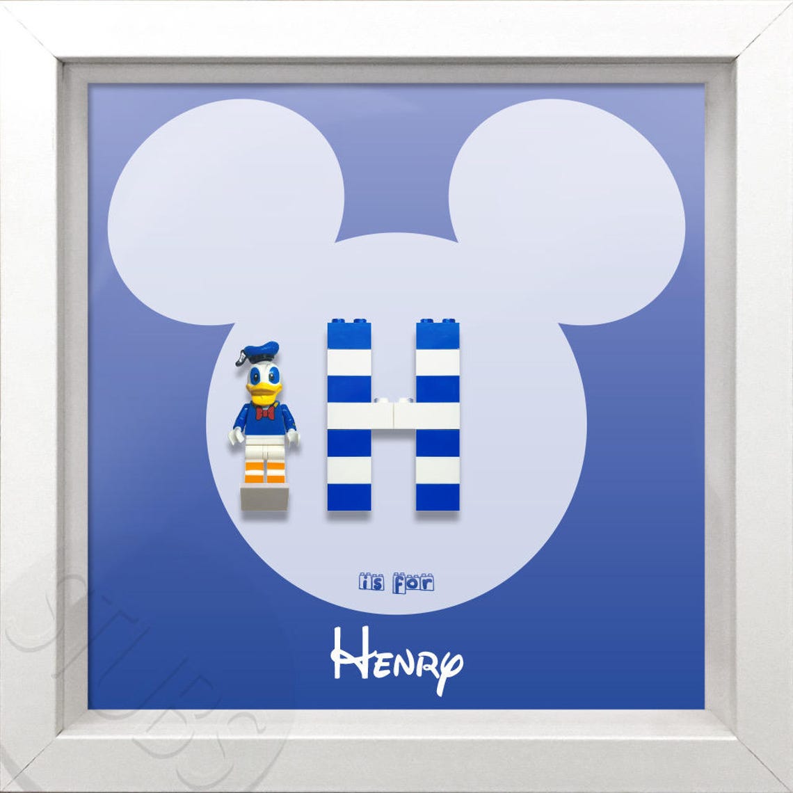 Lego disney personalised picture frame. Mickey. Minnie. | Etsy