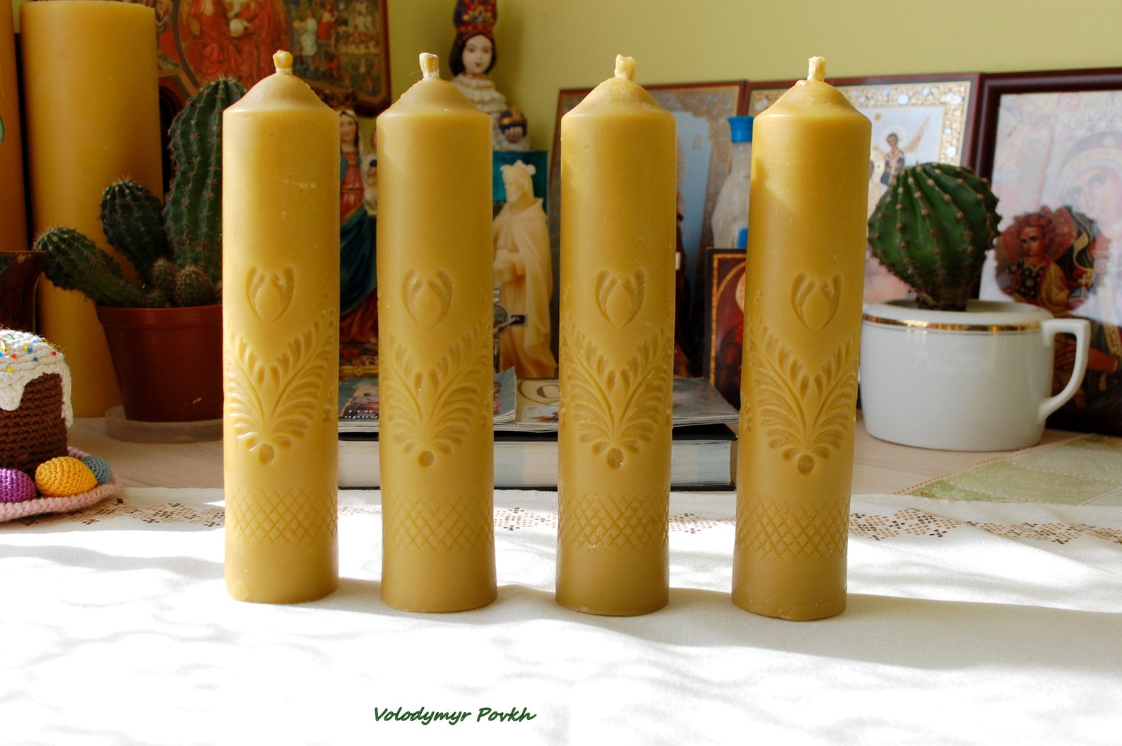 Pillar Candles, Catholic Candles, Beeswax Candles, Decor Candles, Art ...
