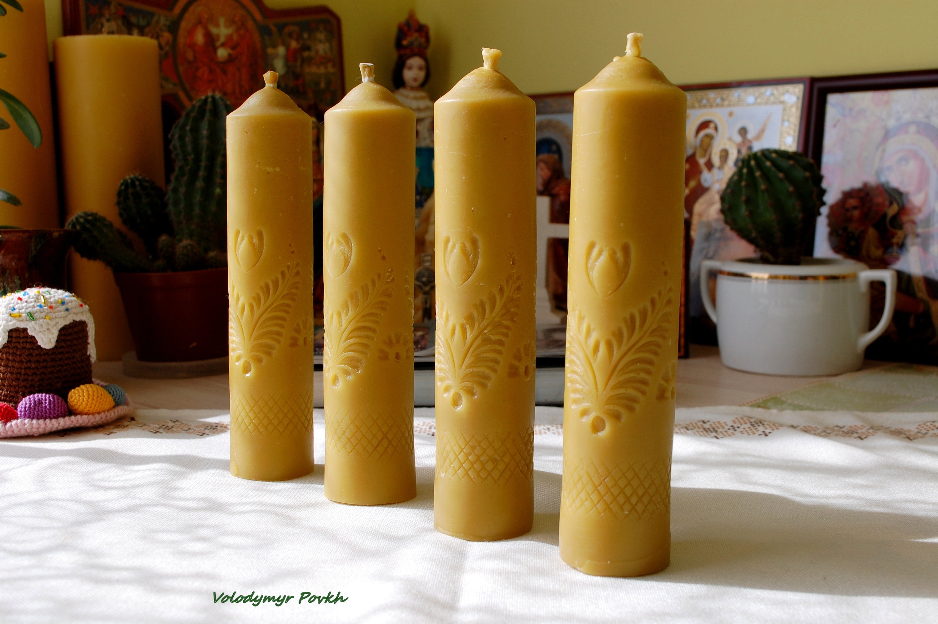 Pillar Candles, Catholic Candles, Beeswax Candles, Decor Candles, Art ...