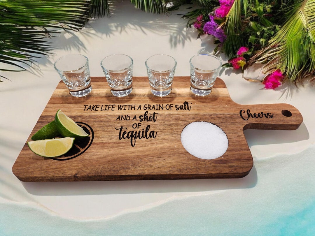 Personalized Tequila Flight Board - Customizable - Rustic Agave Tasting ...