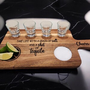 Personalized Tequila Flight Board - Customizable - Rustic Agave Tasting ...