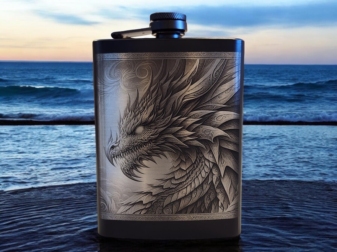 Dragon Laser Engraved Flask - Etsy