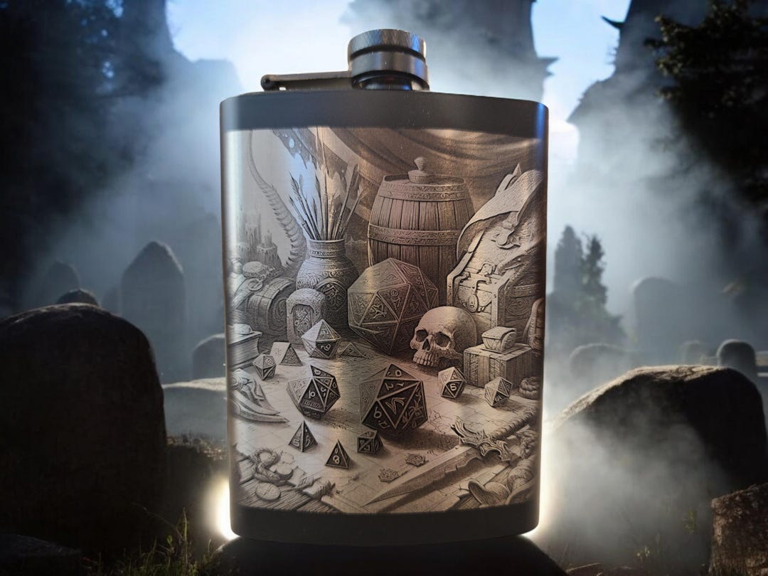 Dungeons Gamer Laser Engraved Flask for Role-playing Enthusiasts - Etsy