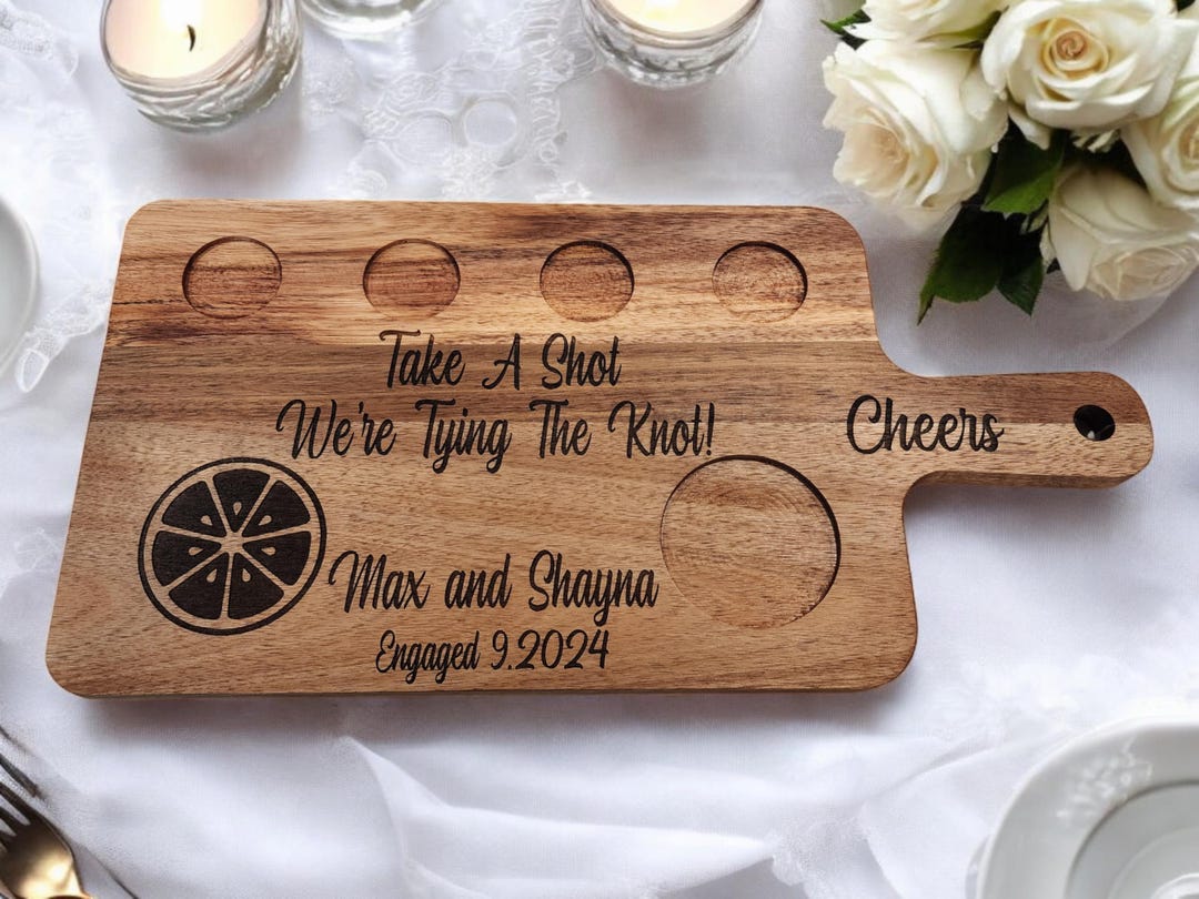 Personalized Wedding Tequila Flight Board - Customizable - Rustic Agave ...