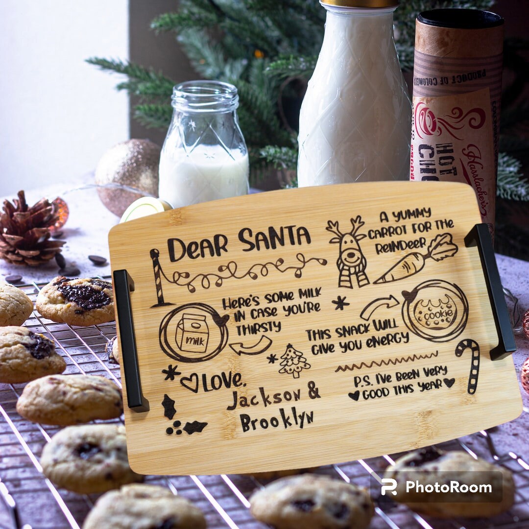 Santa Cookie Plate, Christmas Eve Cookie Tray, Santa Cookie and Milk ...
