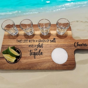 Personalized Tequila Flight Board - Customizable - Rustic Agave Tasting ...