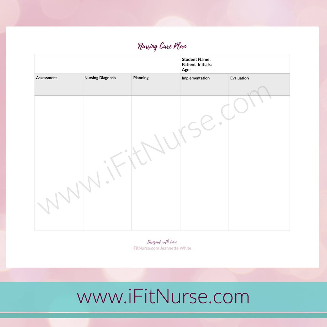 Nursing Care Plan Chart - Etsy