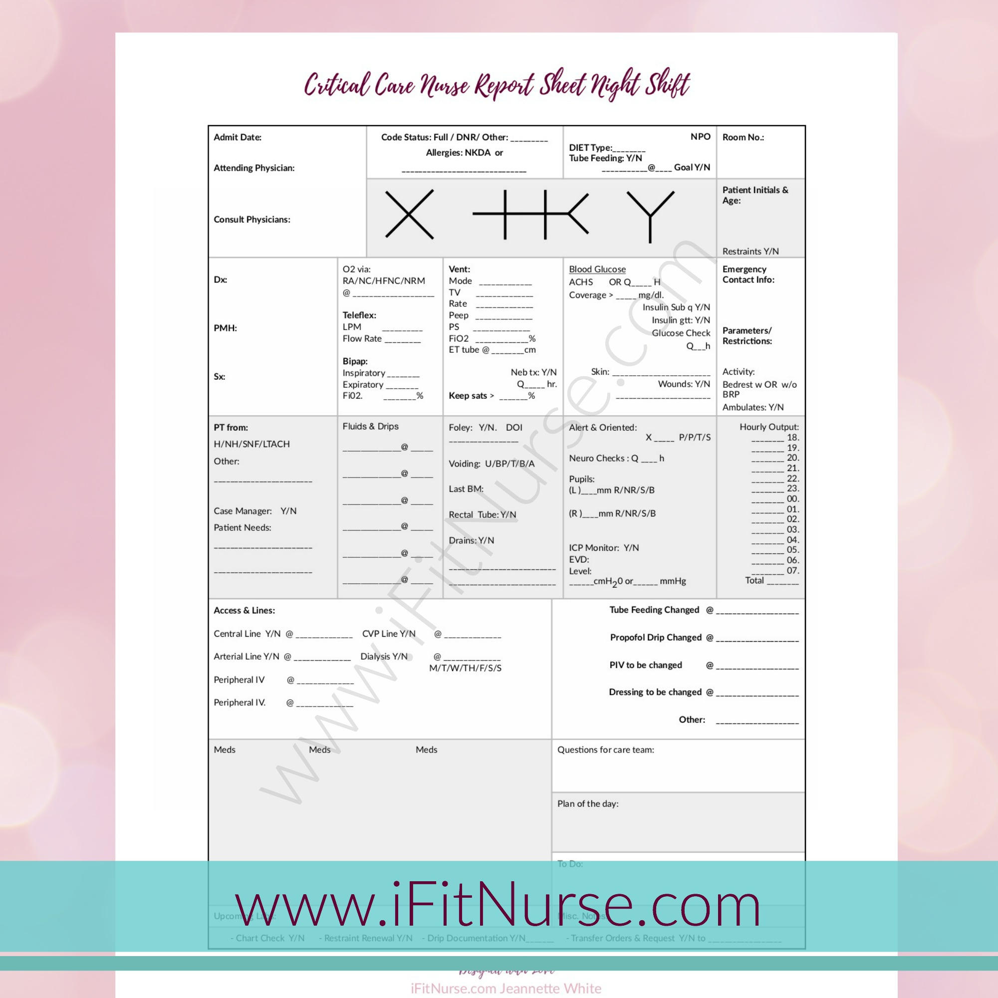 Nurse Patient Report Sheet Patient Worksheet All Sheets Database
