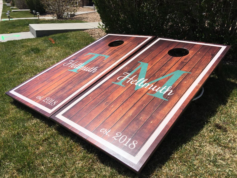 Monogram Wedding Cornhole Boards - Etsy