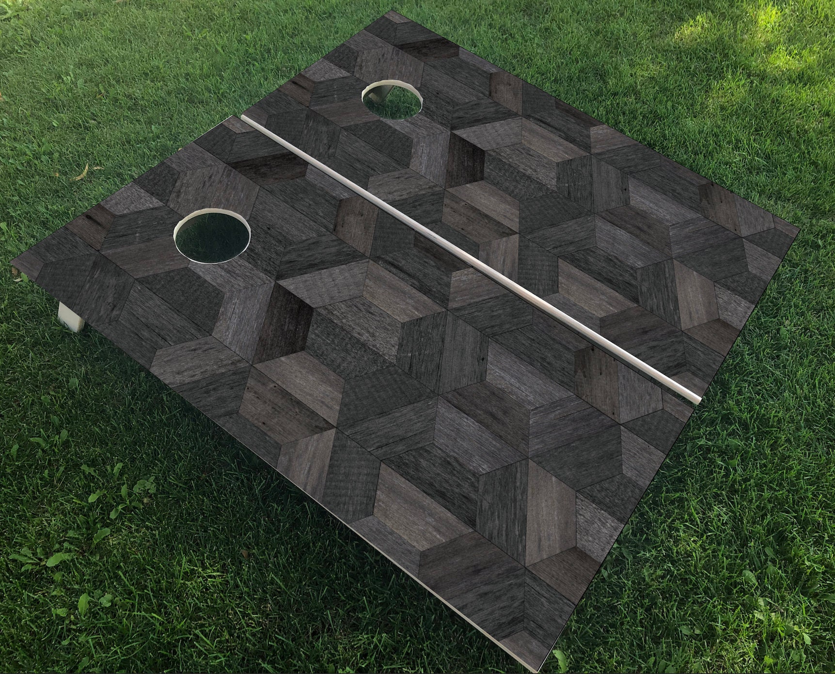 Black Hexagon Cornhole Boards | Etsy