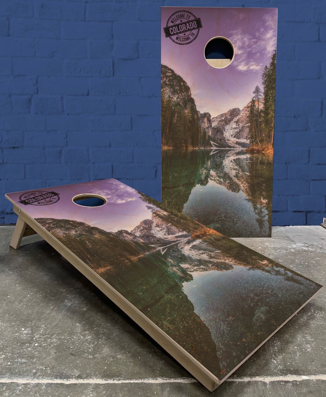 Mountain Lake Cornhole Boards - Etsy