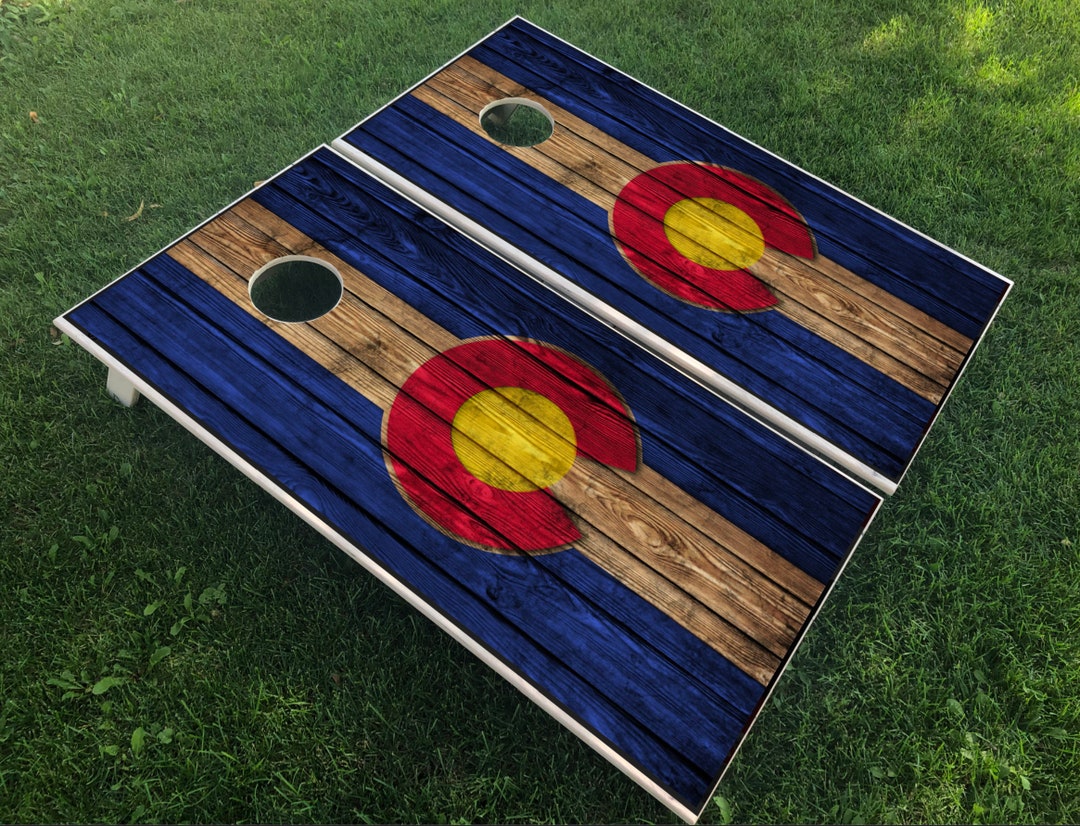 CO Flag With Yellow Cornhole Boards - Etsy