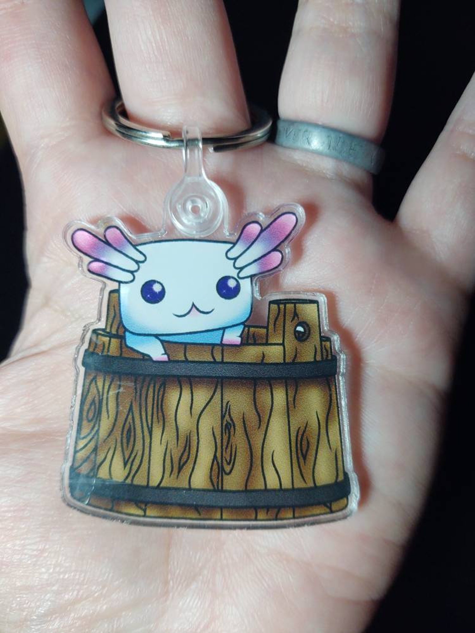 Minecraft Cyan Axolotl Acrylic Keychain Vinyl Sticker - Etsy UK