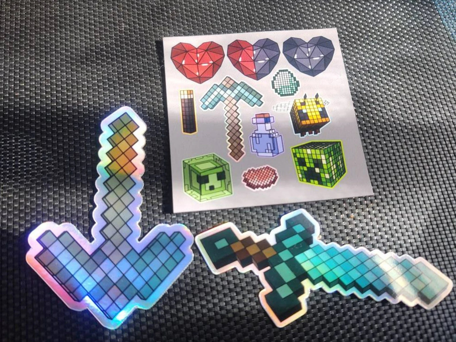 Minecraft Holographic Enchanted Diamond Pickaxe Vinyl Sticker - Etsy