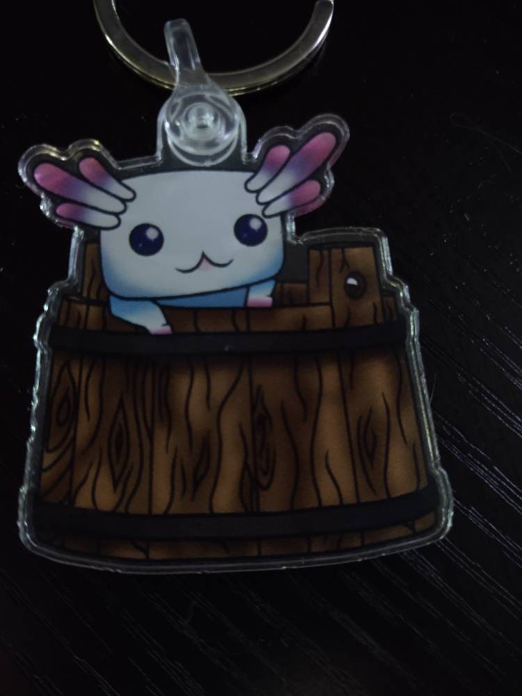 Minecraft Cyan Axolotl Acrylic Keychain | Etsy