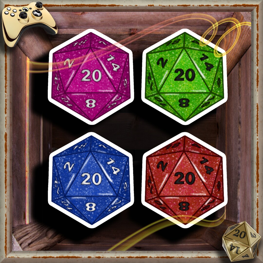 D20 Sticker Vinyl Sticker - Red Blue Green Pink - Scratch Resistant ...