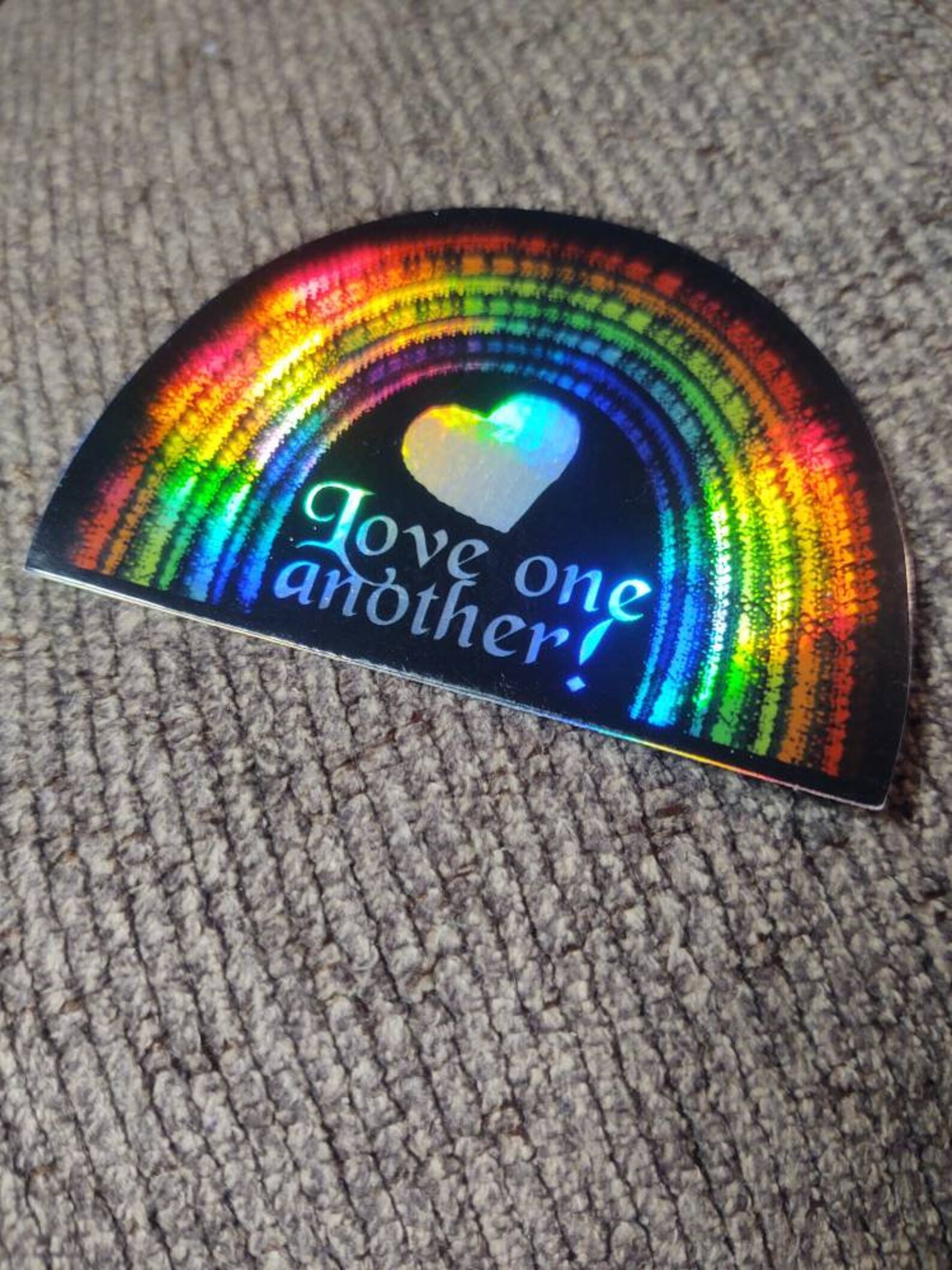 Holographic Rainbow Love One Another Vinyl Sticker LGBTQ - Scratch ...