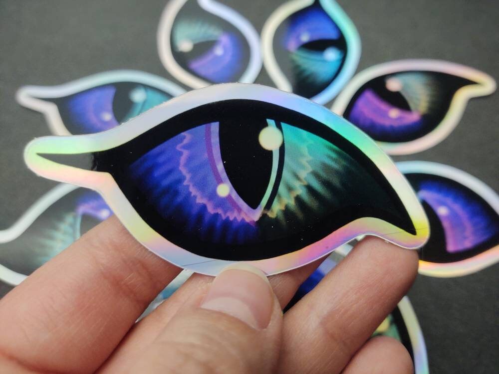 Holographic Dragon Eye Vinyl Sticker - Scratch Resistant, Weatherproof ...