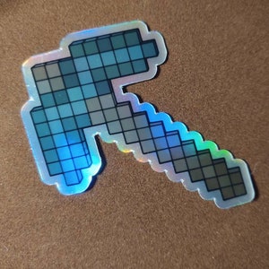 Minecraft Holographic Enchanted Diamond Pickaxe Vinyl Sticker - Scratch ...