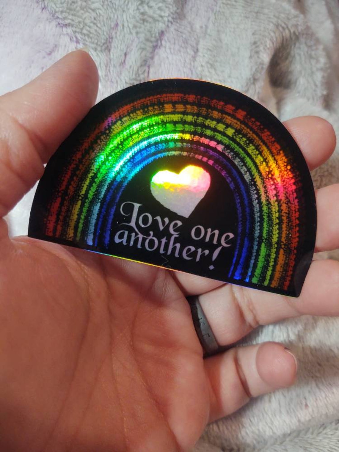 Holographic Rainbow Love One Another Vinyl Sticker LGBTQ - Etsy