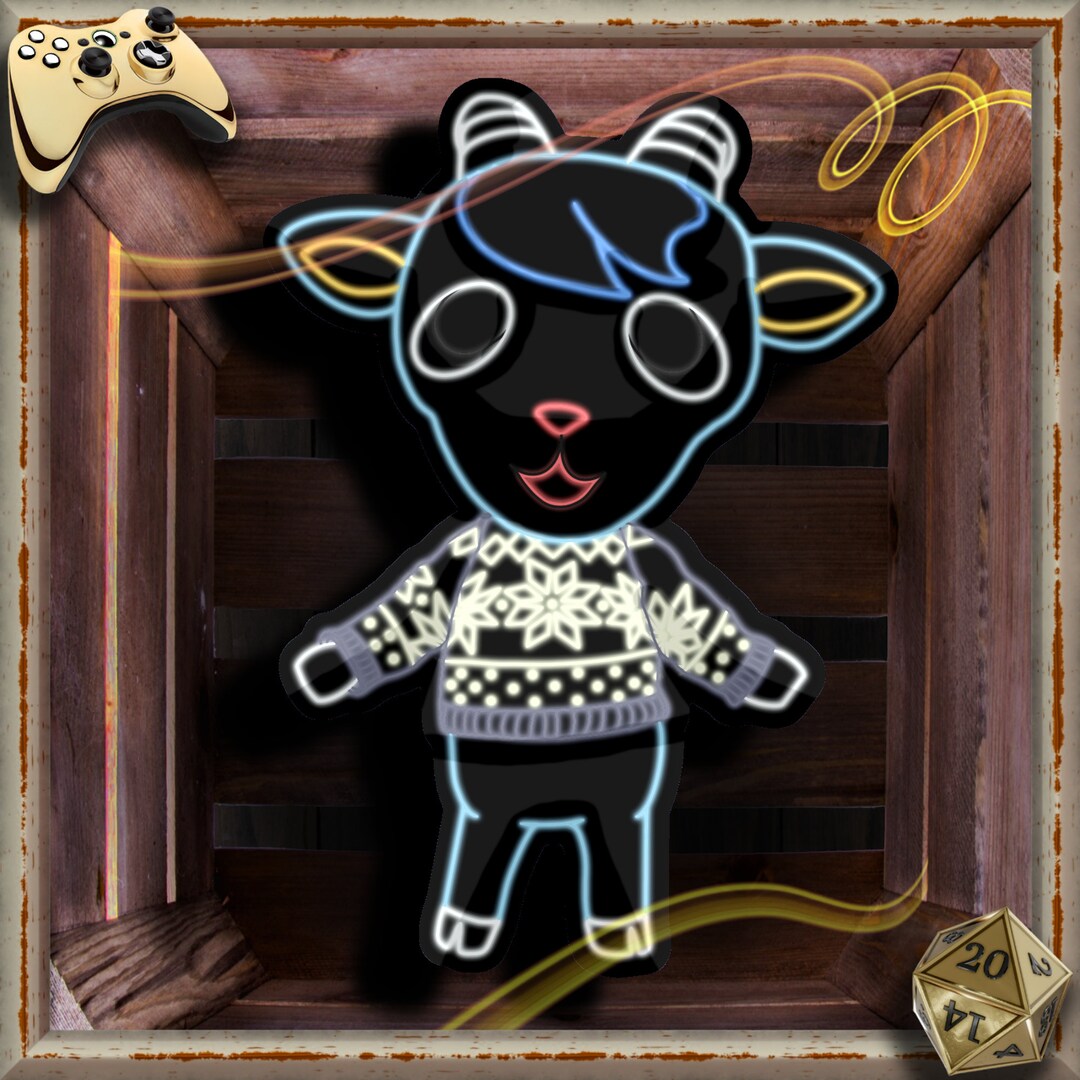 Sheep Ram Bah Neon Anima Sign Holographic Vinyl Sticker - Scratch ...