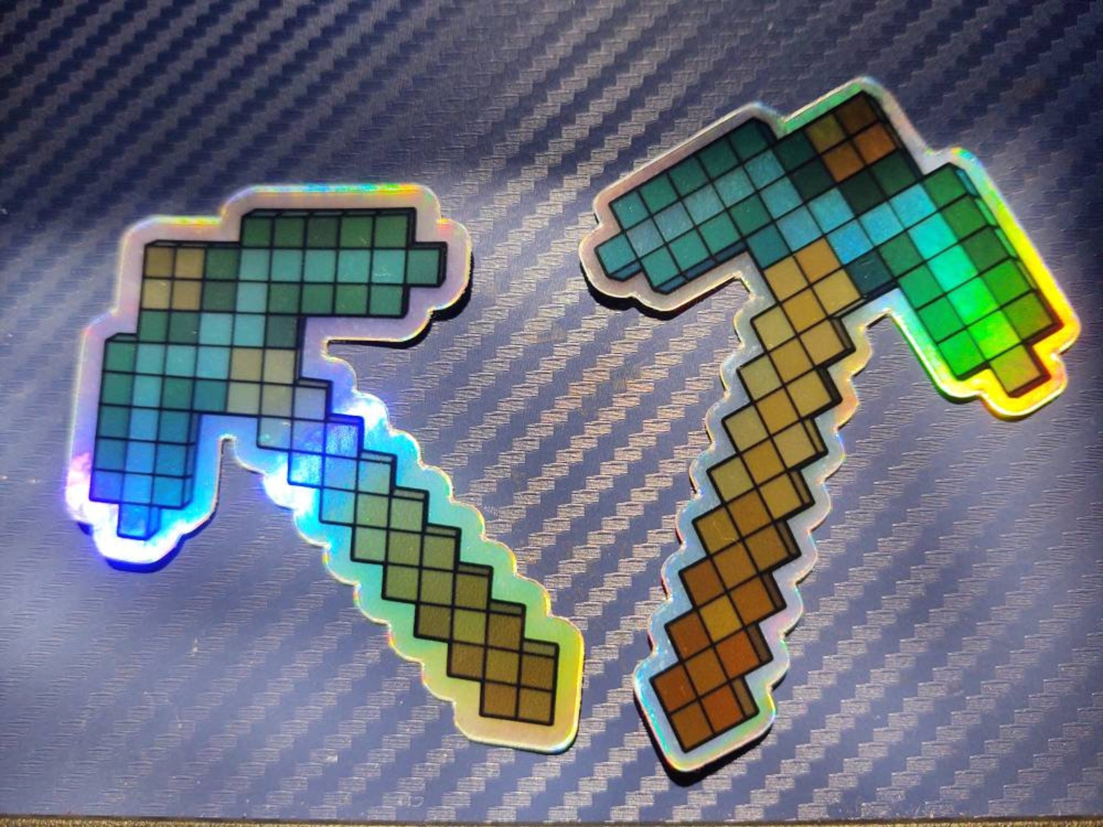 Minecraft Holographic Enchanted Diamond Pickaxe Vinyl Sticker - Etsy
