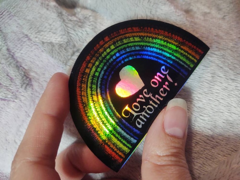 Holographic Rainbow Love One Another Vinyl Sticker LGBTQ - Etsy