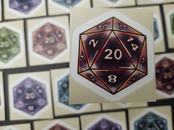 Neon D20 Vinyl Sticker Scratch Resistant Weatherproof and - Etsy