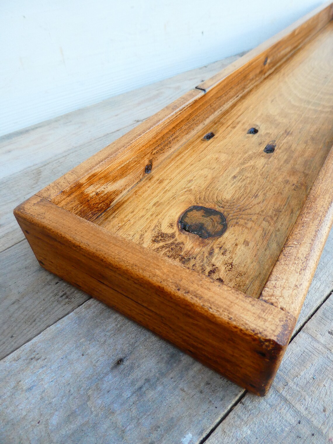Xlarge Shallow Reclaimed Wooden Tray / Rustic Serving Tray / - Etsy UK
