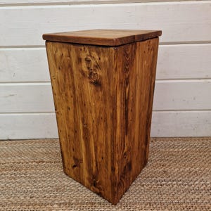 Reclaimed Wooden Laundry Basket With Lid / Handcrafted Rustic Laundry ...
