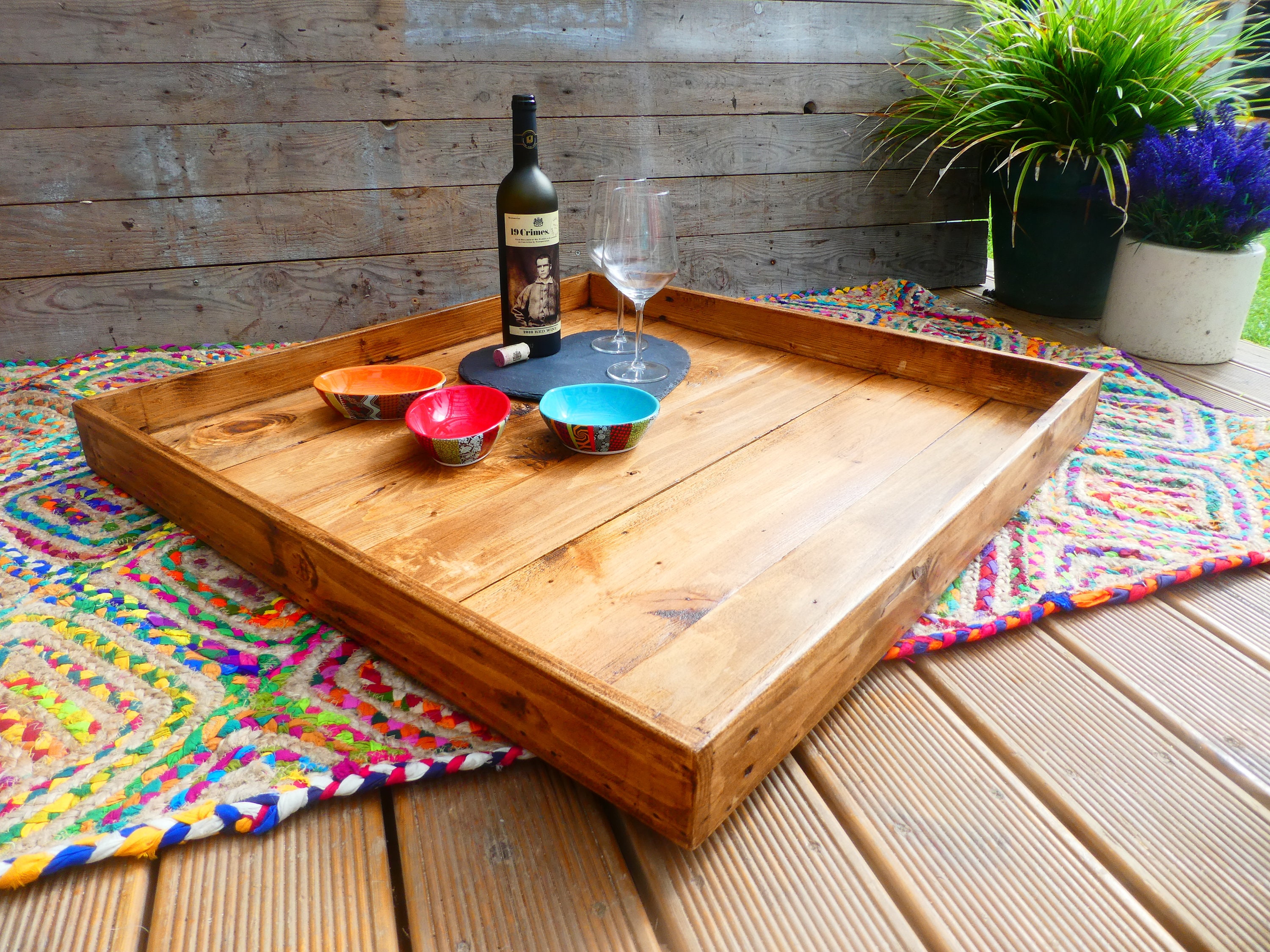 Trays & Platters Handmade Wood Serving Trays Large Ottoman Tray ...