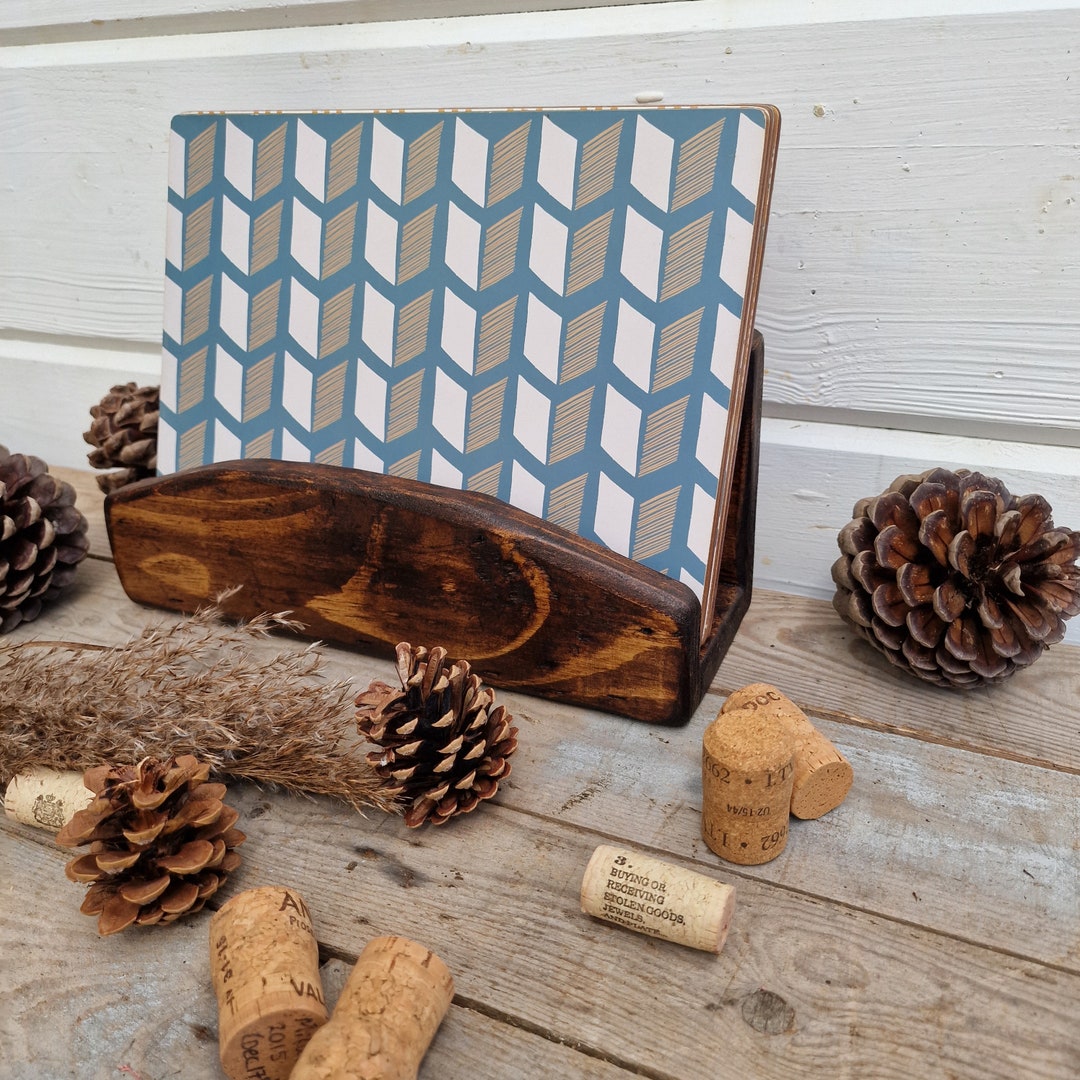 Rustic Wooden Placemat Holder / Reclaimed Wood Placemat Storage ...