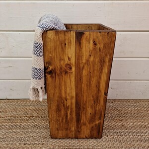 Reclaimed Wooden Laundry Basket With Lid / Handcrafted Rustic Laundry ...