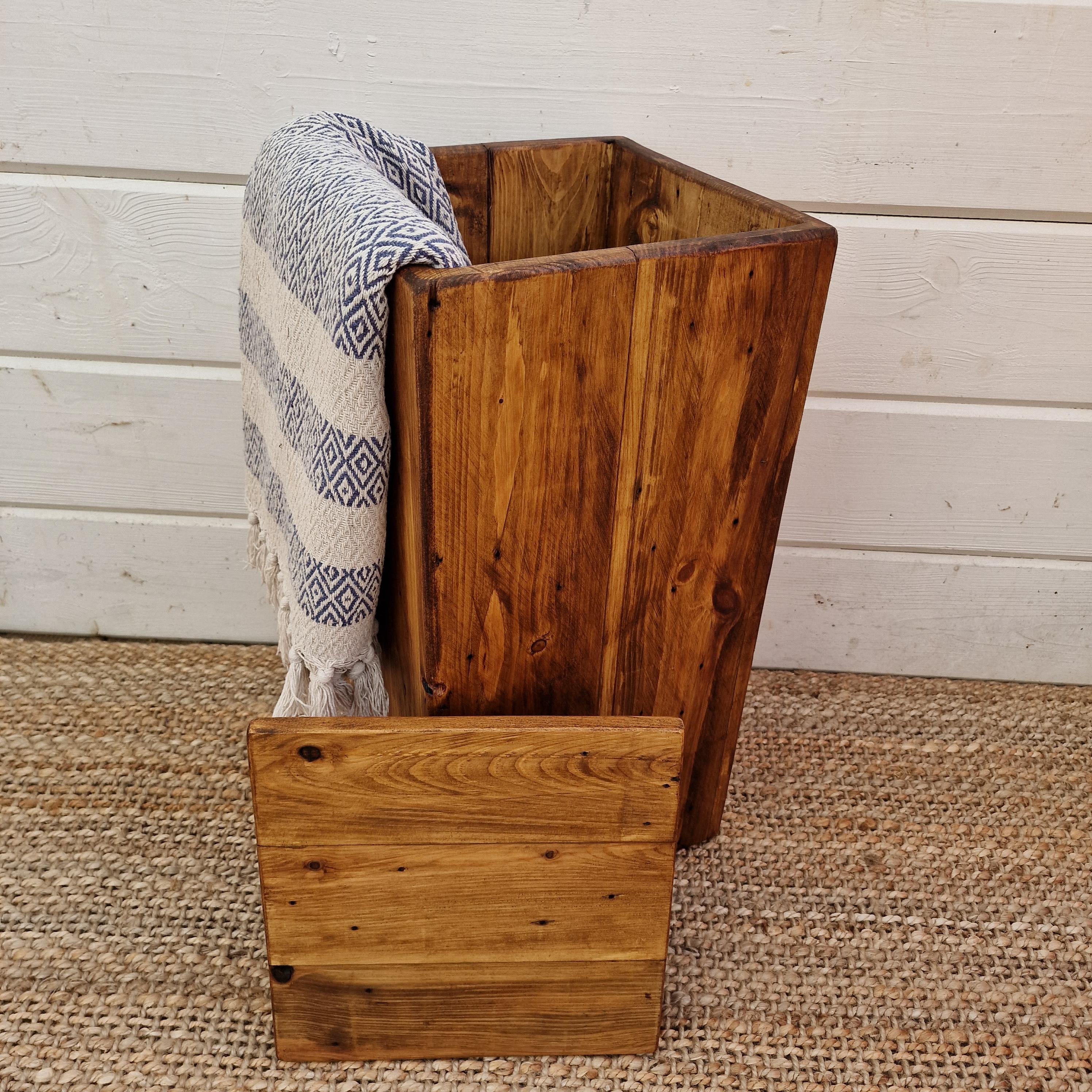 Small wooden laundry basket store