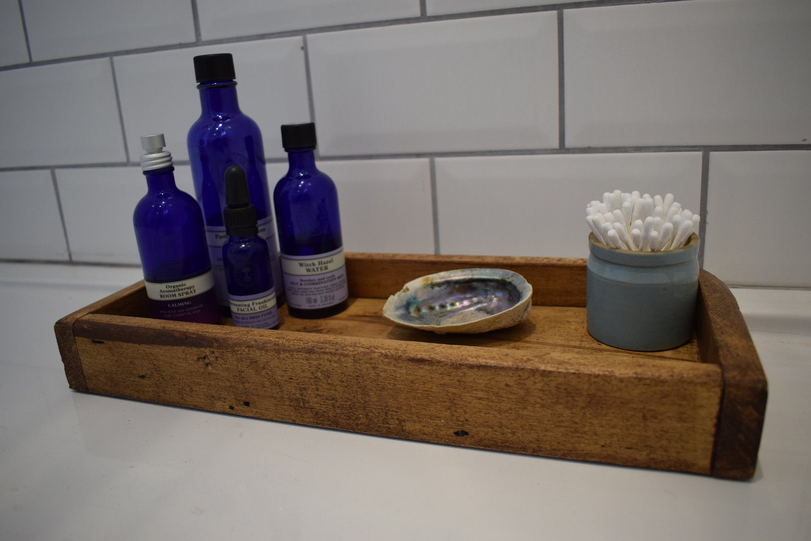 Shallow Reclaimed Wood Tray / Bathroom Tray / Tea Tray / - Etsy UK