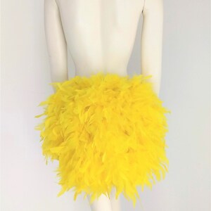 Yellow Economical Feather Tail Fan Tail Back Bustle Boa Tutu Costume ...