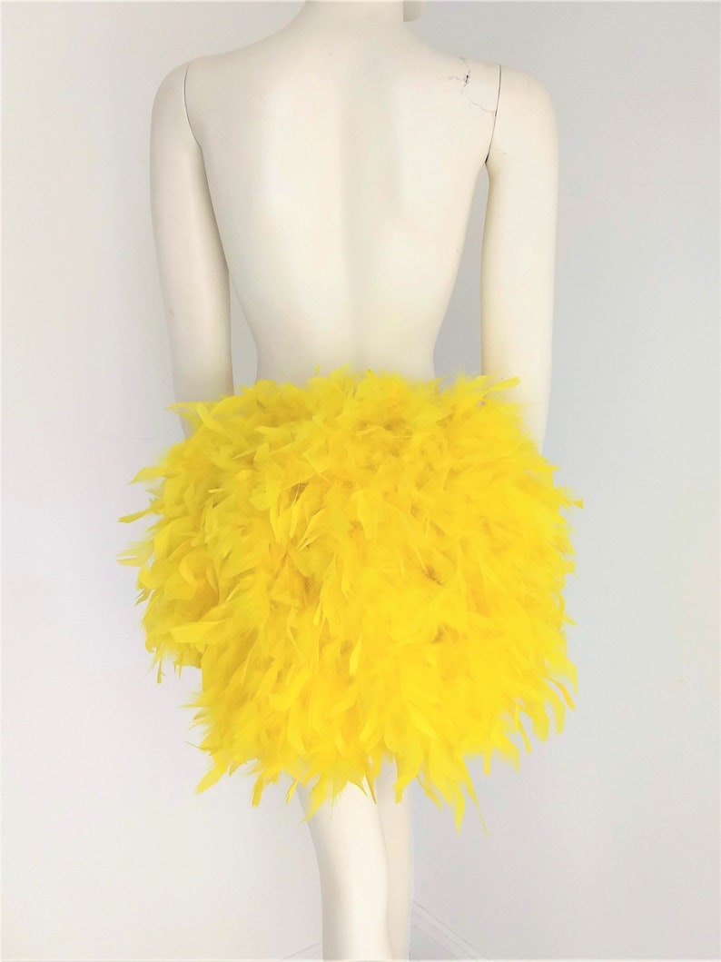 Yellow Economical Feather Tail Fan Tail Back Bustle Boa Tutu Costume ...