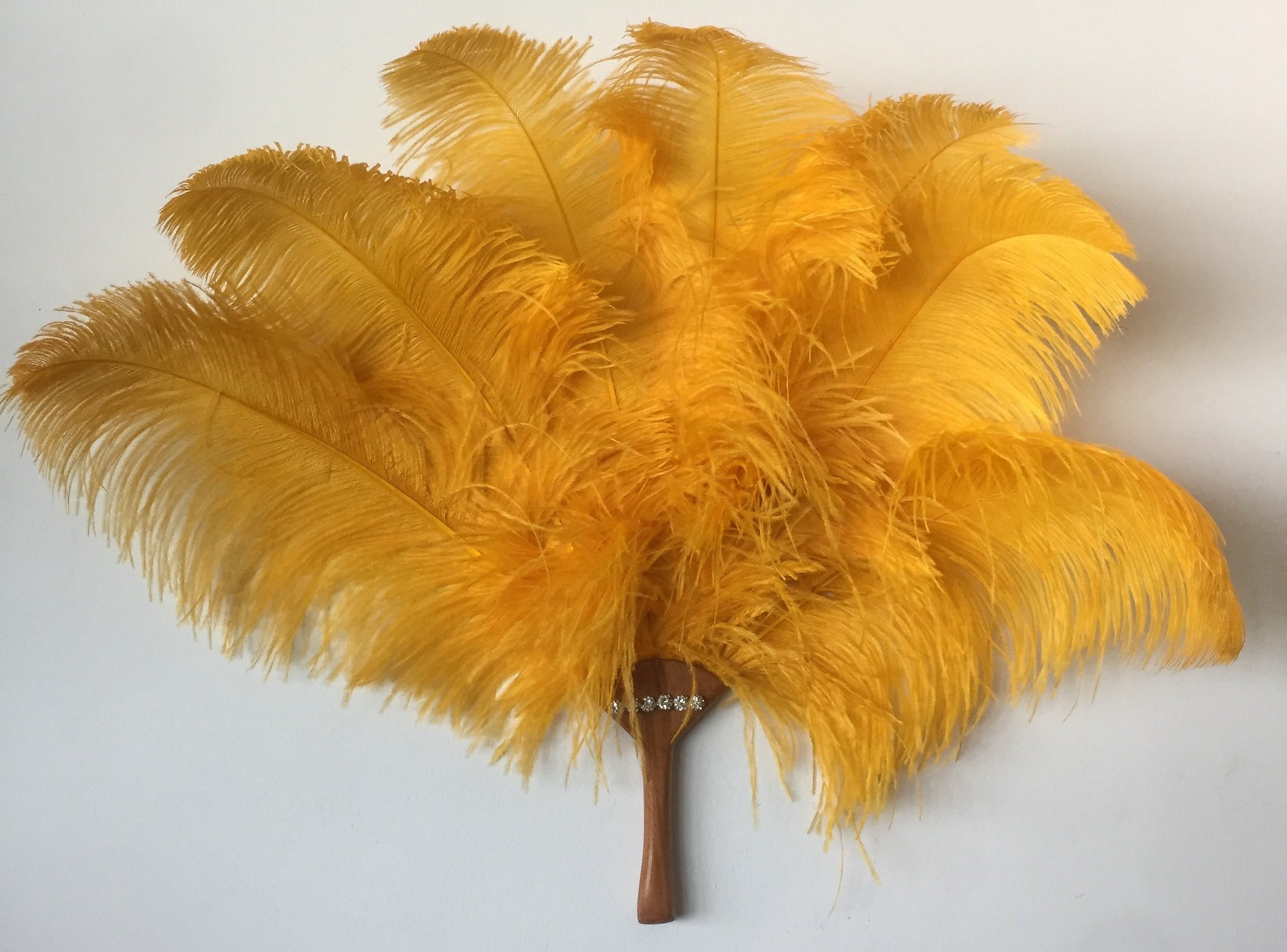Feather FAN Handmade Ostrich Feather Dance Fan Vintage Design | Etsy
