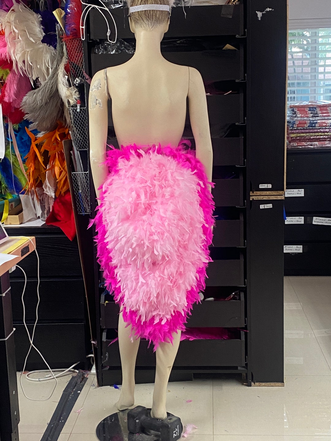 Extra Large Long Feather Tail Fan Bustle Boa Tutu Feather Belt COSTUME ...