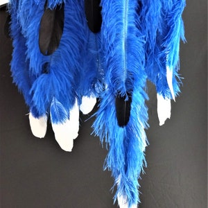 Royal Blue Epaulet Shoulder Piece Angel Wings Feather Ostrich Fantasy ...