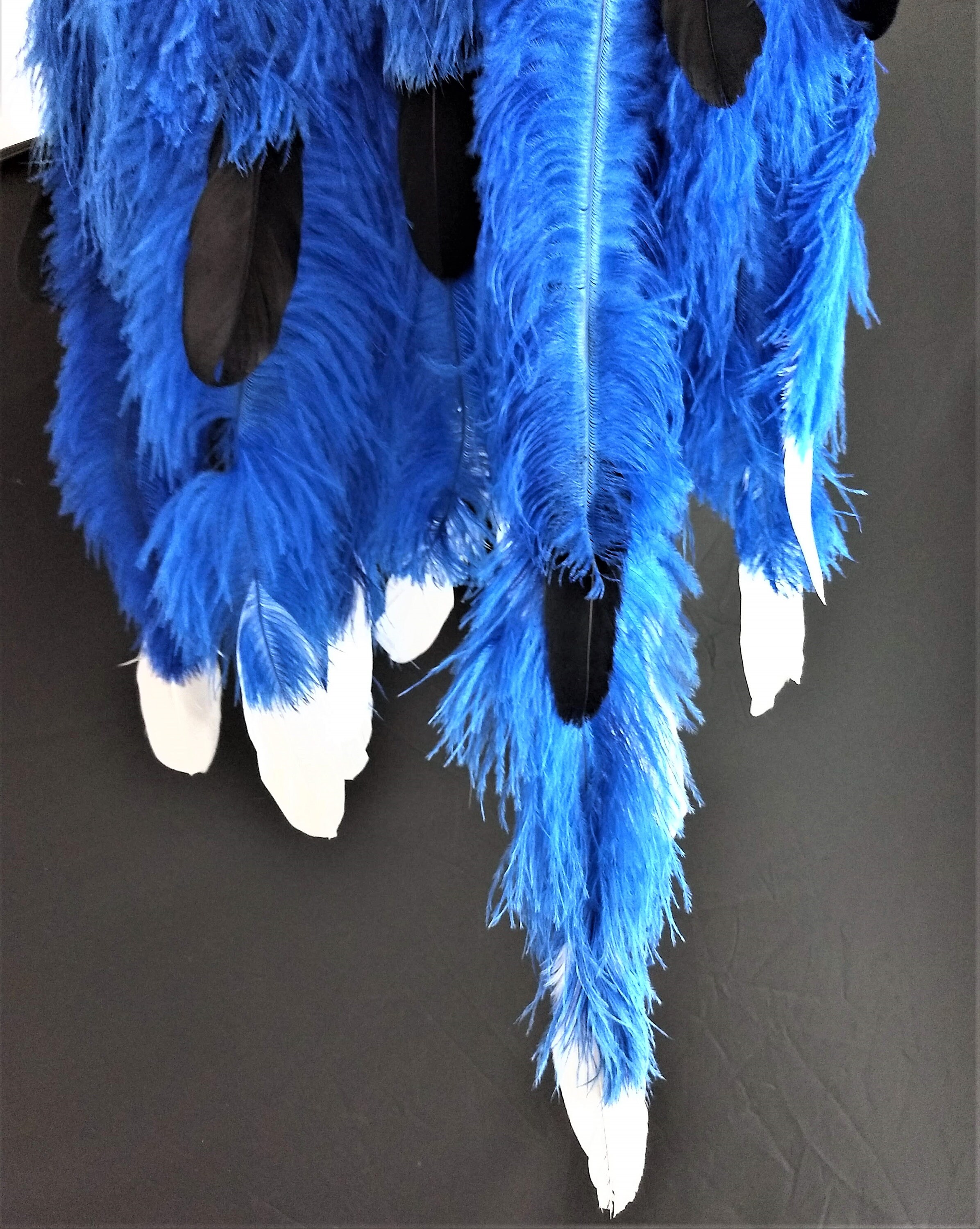 Royal Blue Epaulet Shoulder Piece Angel Wings Feather Ostrich | Etsy