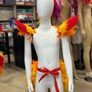 Child Size Epaulet and Tail Red Orange and Yellow Fire Phoenix Colors ...
