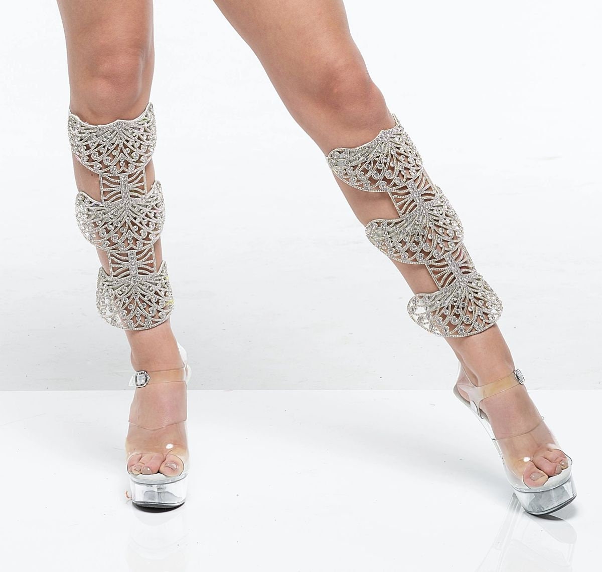 Rhinestone Leg Pieces Cuffs and Arm Pieces Costume Showgirl Carnival ...